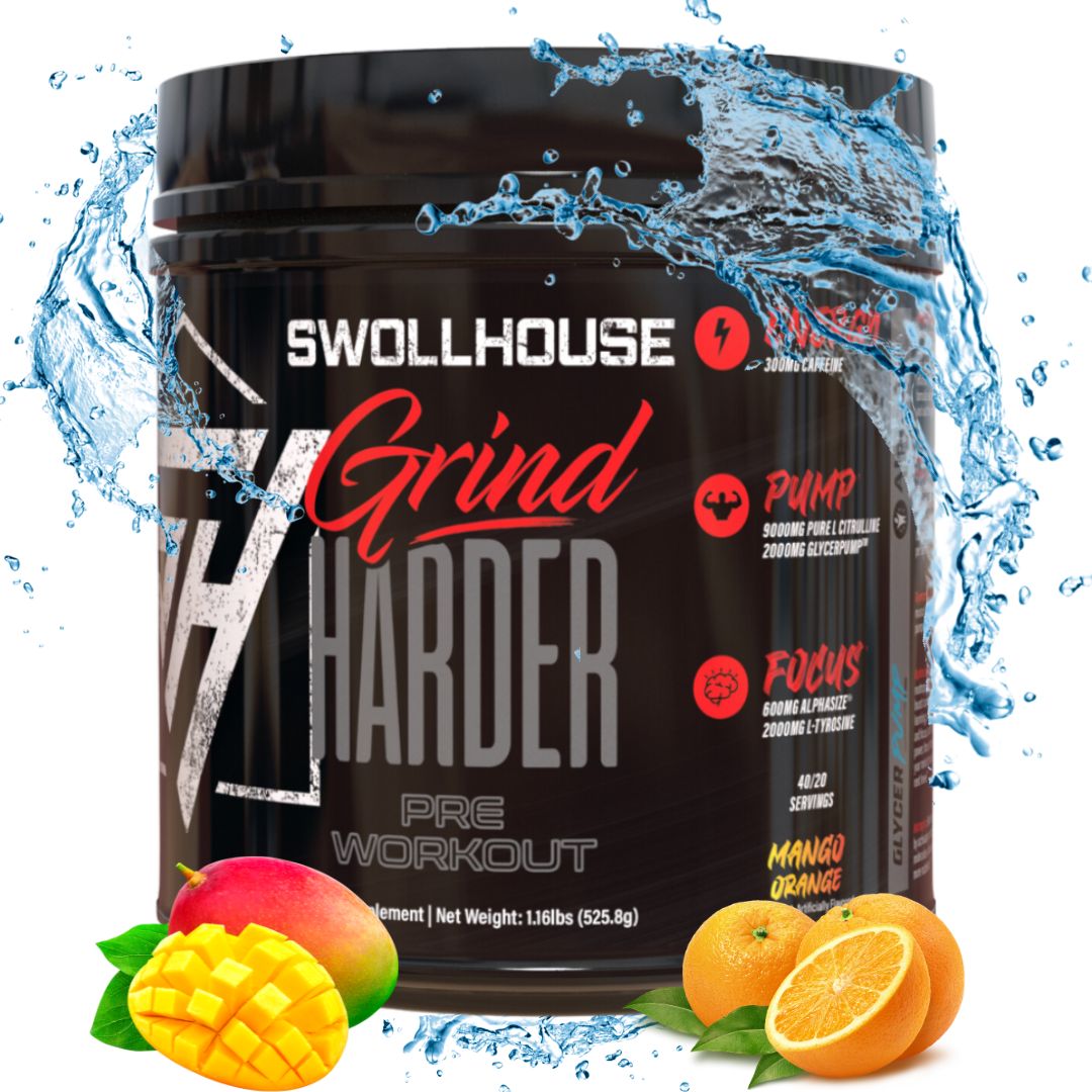 Grind Harder Pre Workout Mango Orange – SWOLLHOUSE
